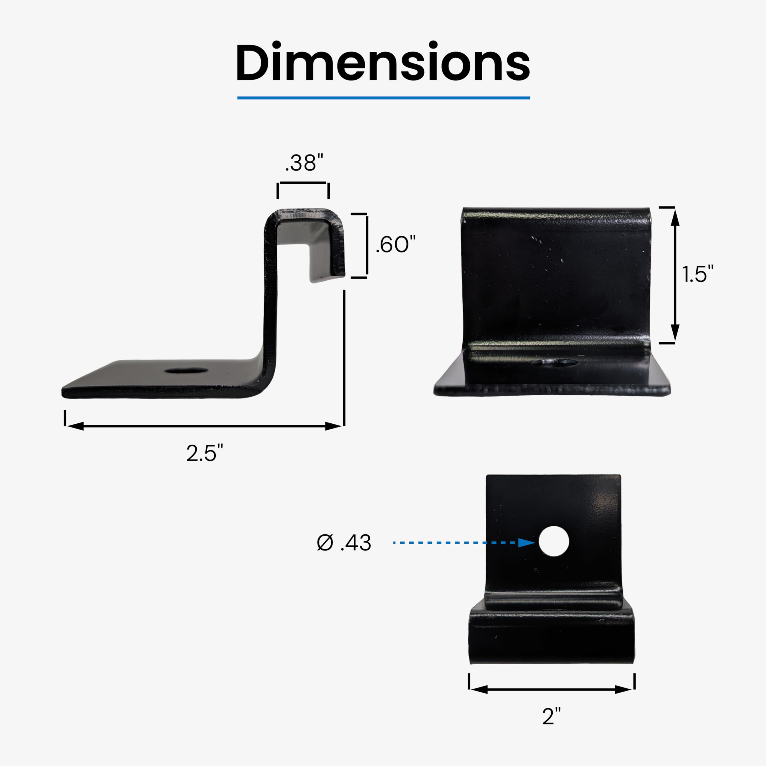 ICC Cable Runway Wall Bracket – 2-Pack | Steel, Black Powder Coat ...