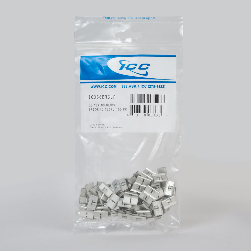 ICC 66 Wiring Block Bridging Clip, 100-Pack – Tin-Plated Phosphor ...