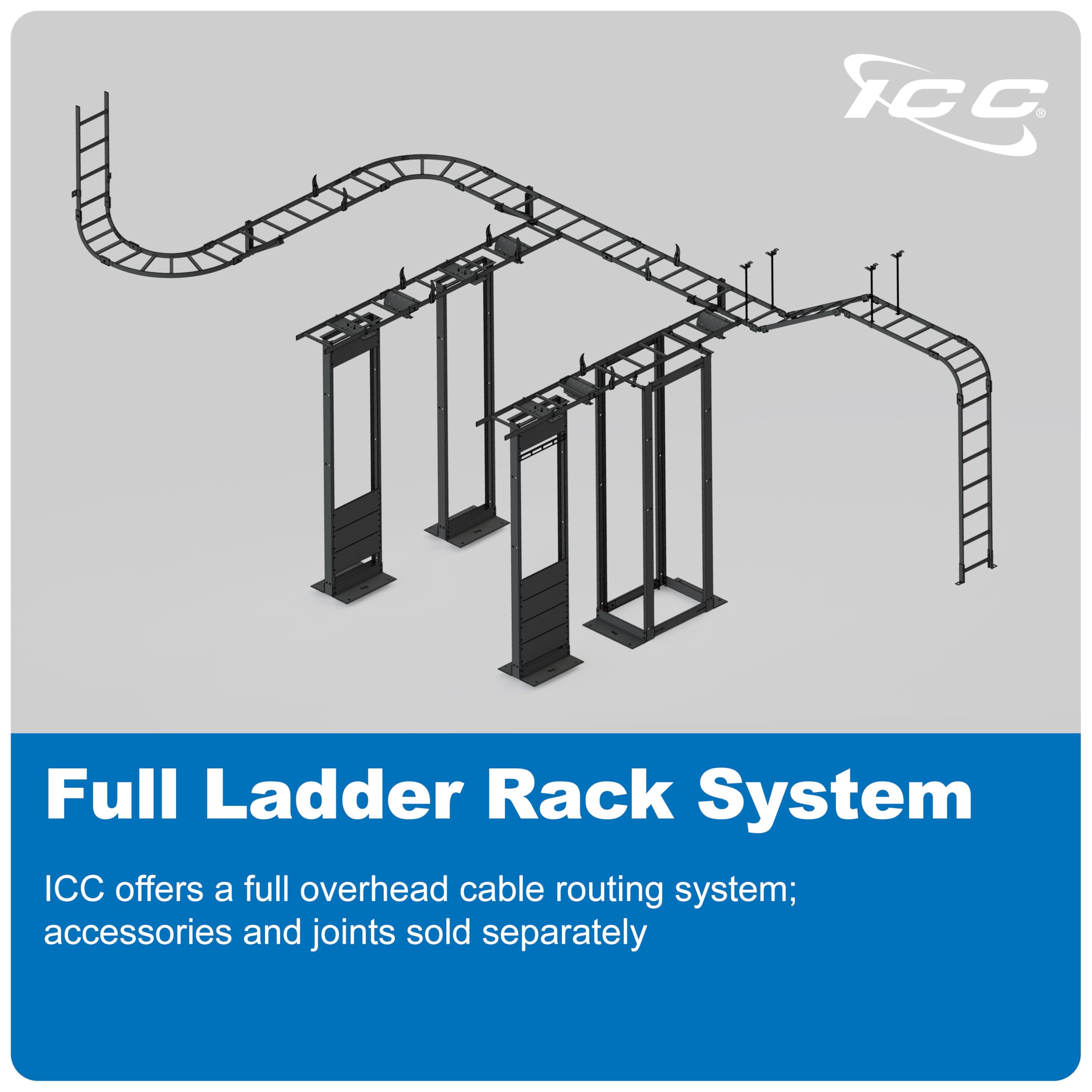ICC Ladder Rack Cable Runway 90-Degree Inside Corner – 16-Gauge Steel ...