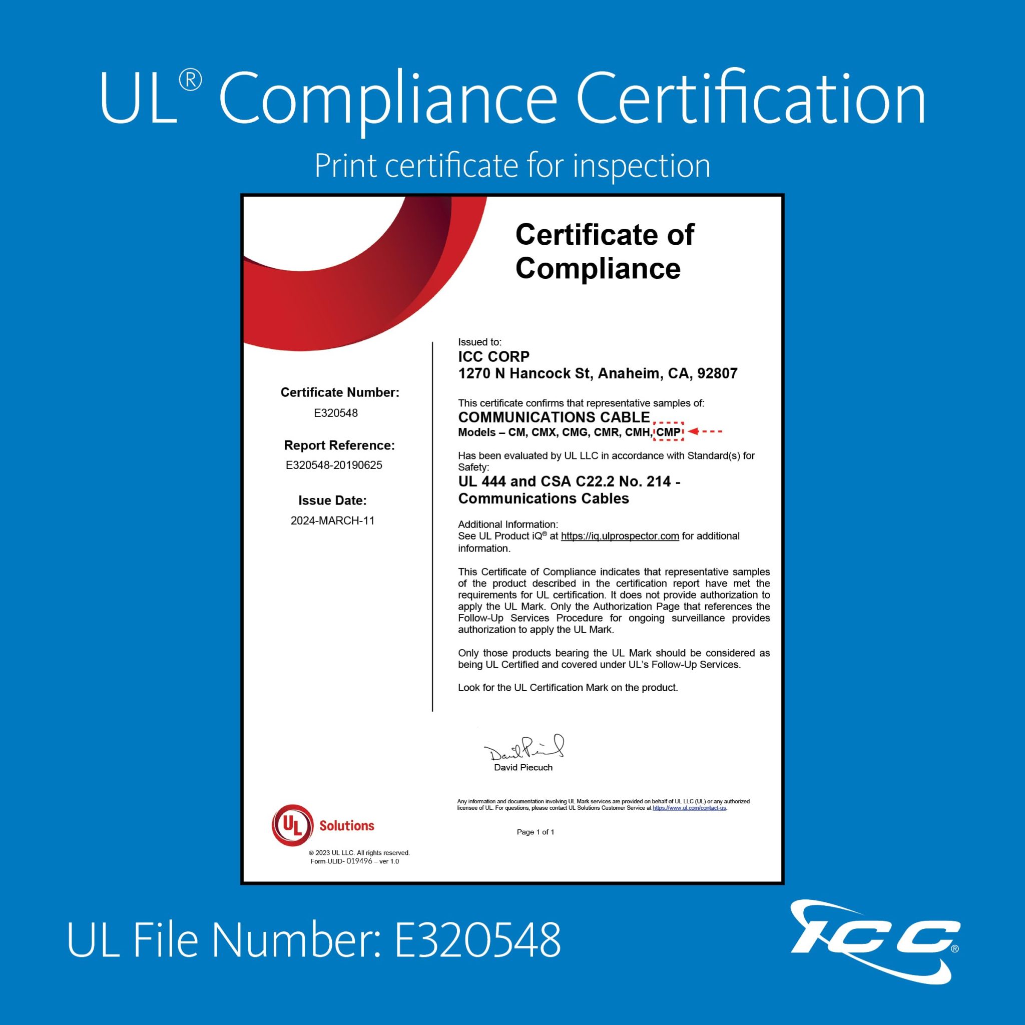 ICC Cat6A CMR Riser 1000ft - FTP 23AWG, 100% Solid Pure Copper ...