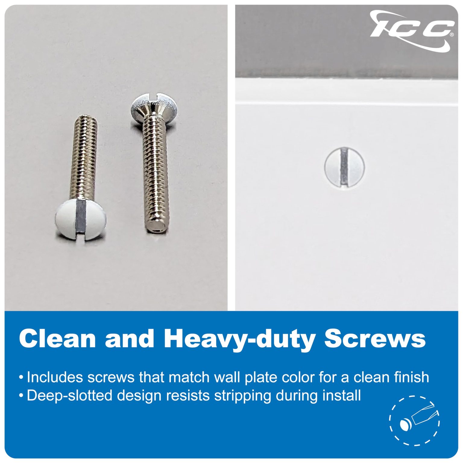 ICC F-Type Coax Wall Plate, Pre-Configured Faceplate with Gold-Plated ...