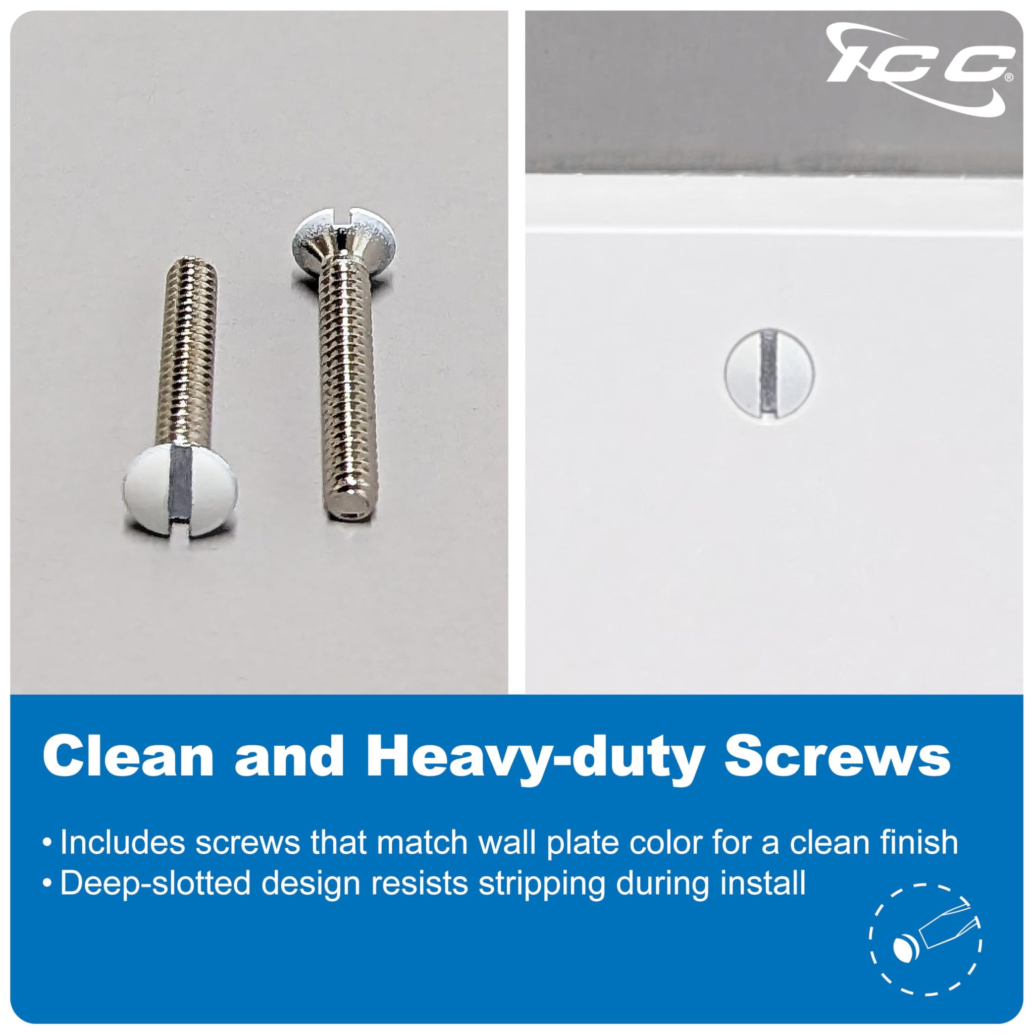 ICC F-Type Coax Wall Plate, Pre-Configured Faceplate with Gold-Plated ...