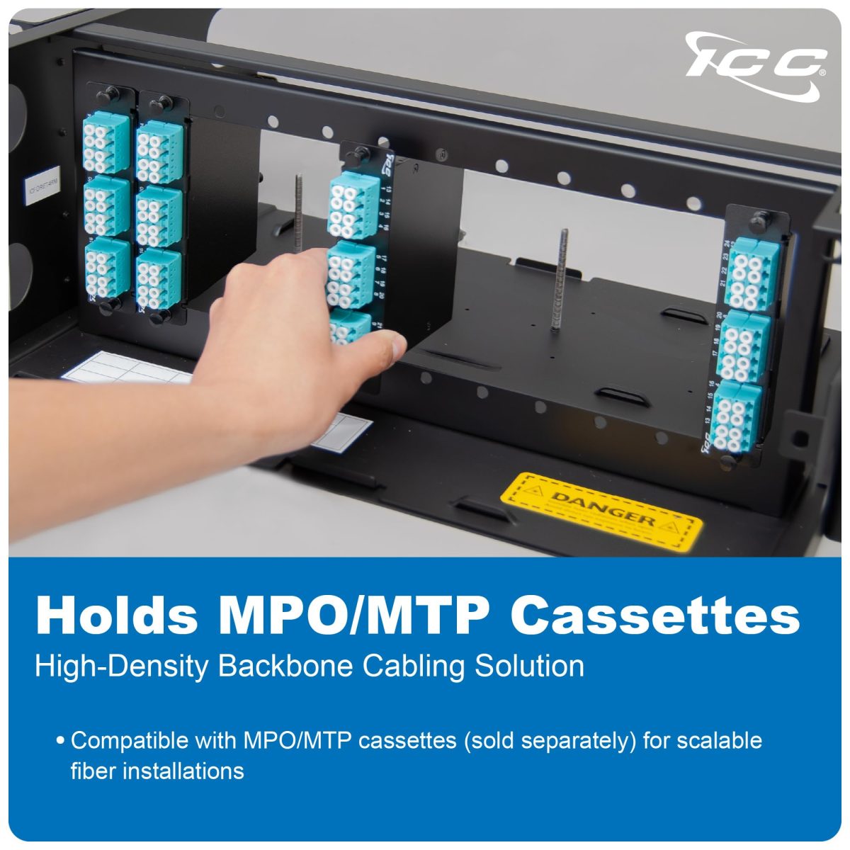 ICC 4U Fiber Optic Rack Mount Enclosure - 12 Slots for LGX Compatible ...