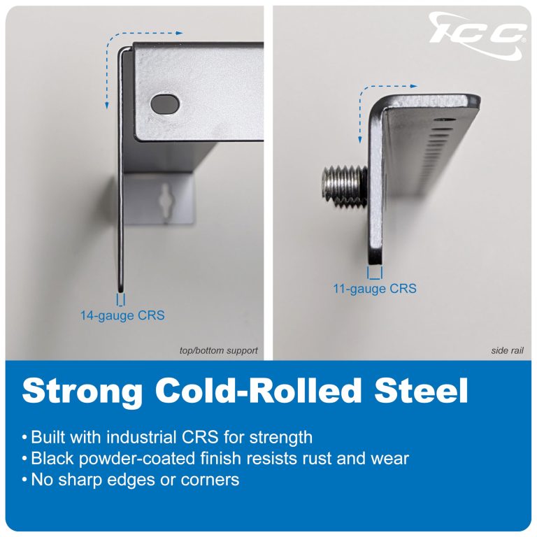 ICC 8U Wall Mount 19″ Open Frame Server Rack – 18″ Deep Cold-Rolled ...