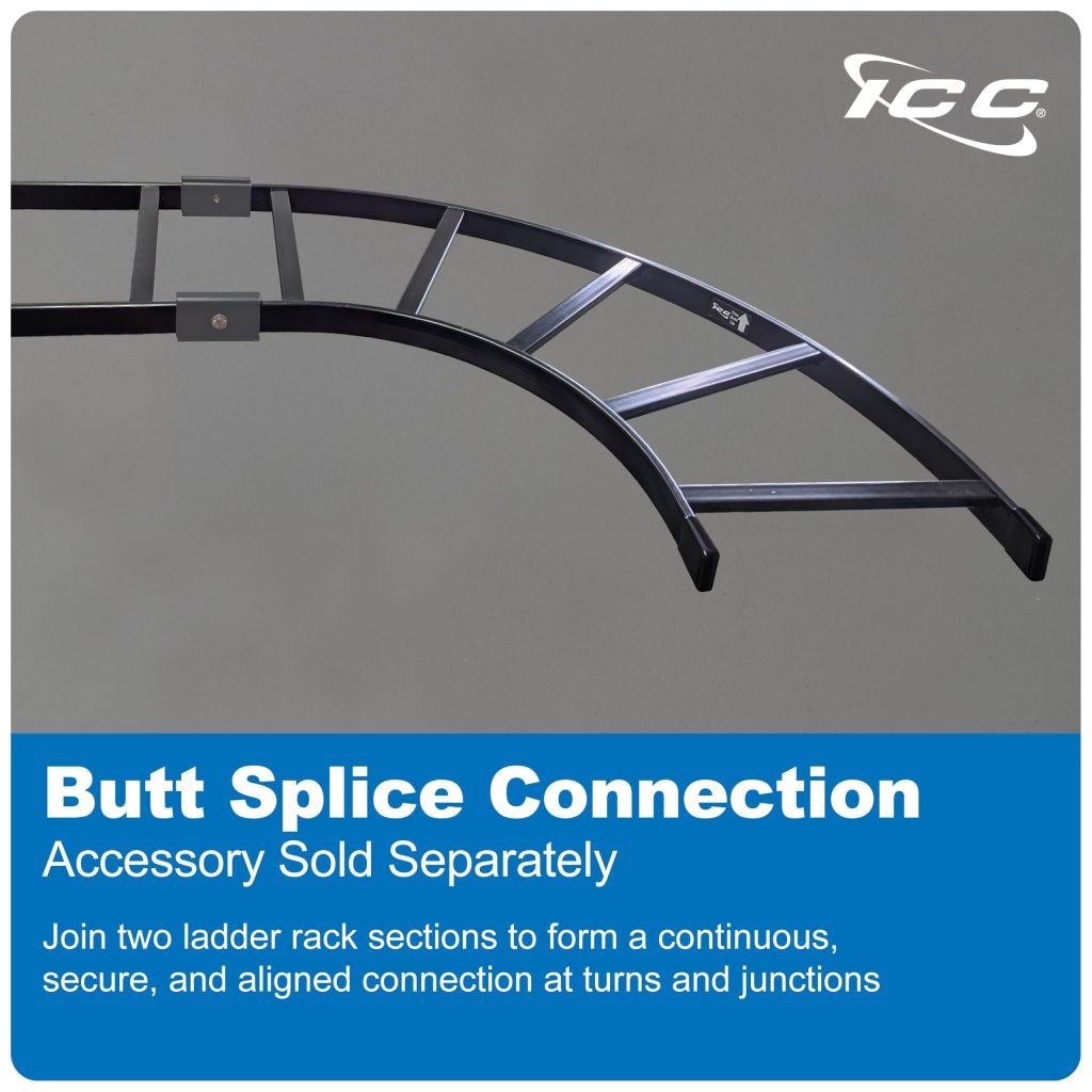 ICC Ladder Rack Cable Runway 90-Degree Flat Turn – 16-Gauge Steel ...