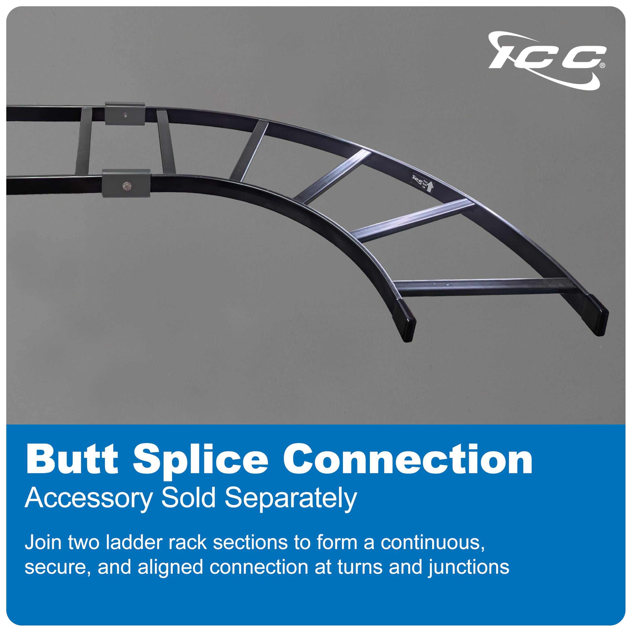 ICC Ladder Rack Cable Runway 90-Degree Flat Turn – 16-Gauge Steel ...