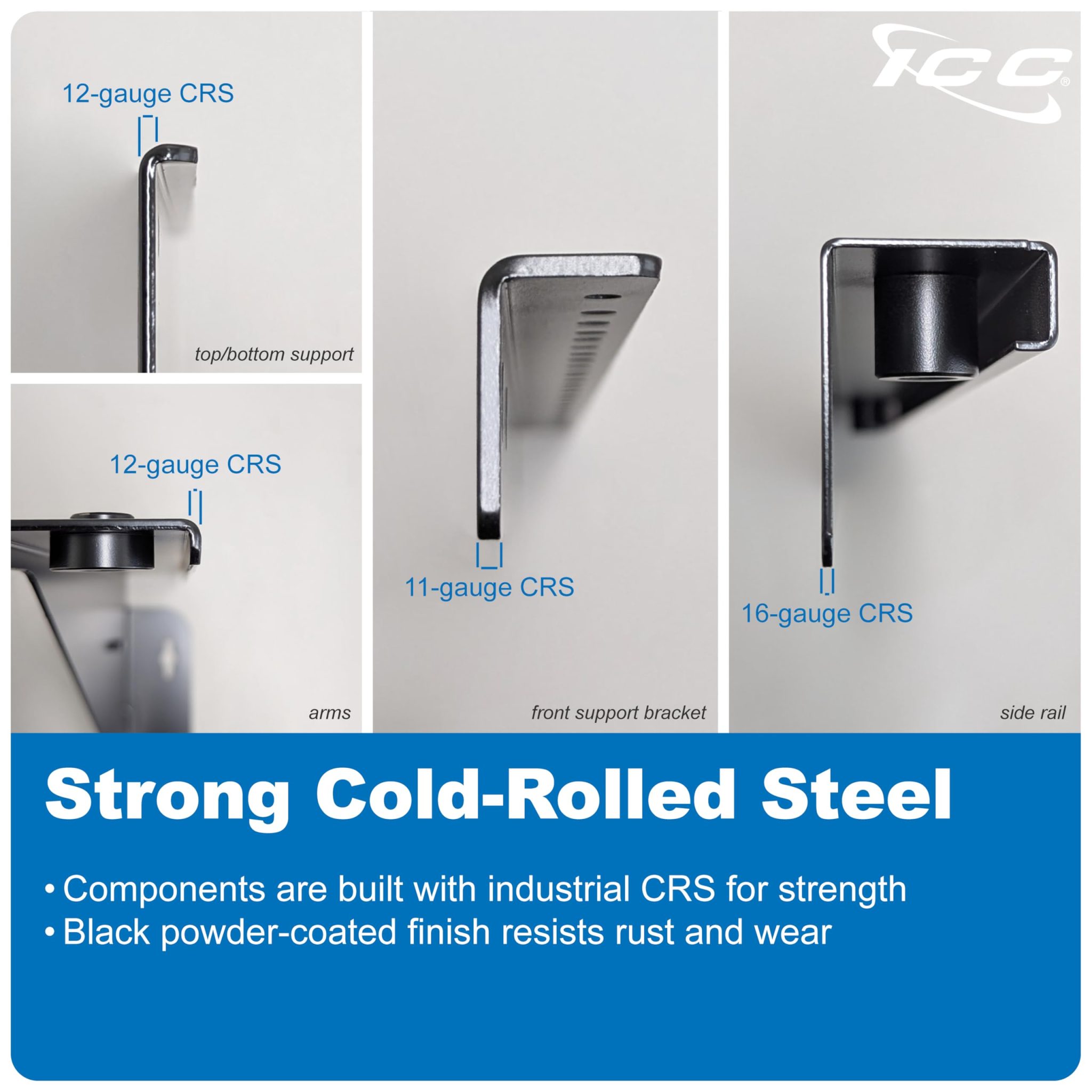 ICC 12U Wall Mount 19″ Swing Frame Server Rack – Open Frame Rack with ...