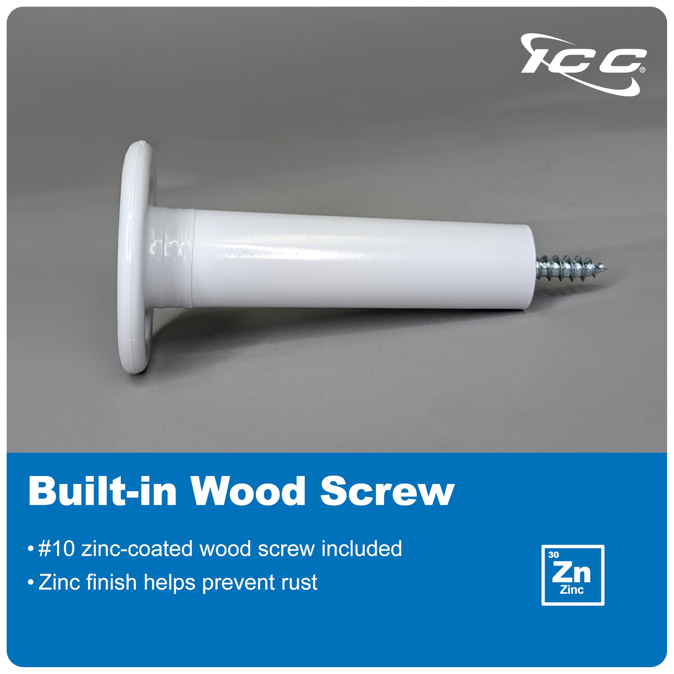 ICC Cable Spool with Built-In Wood Screw, Wall-Mount Cable Organizer ...