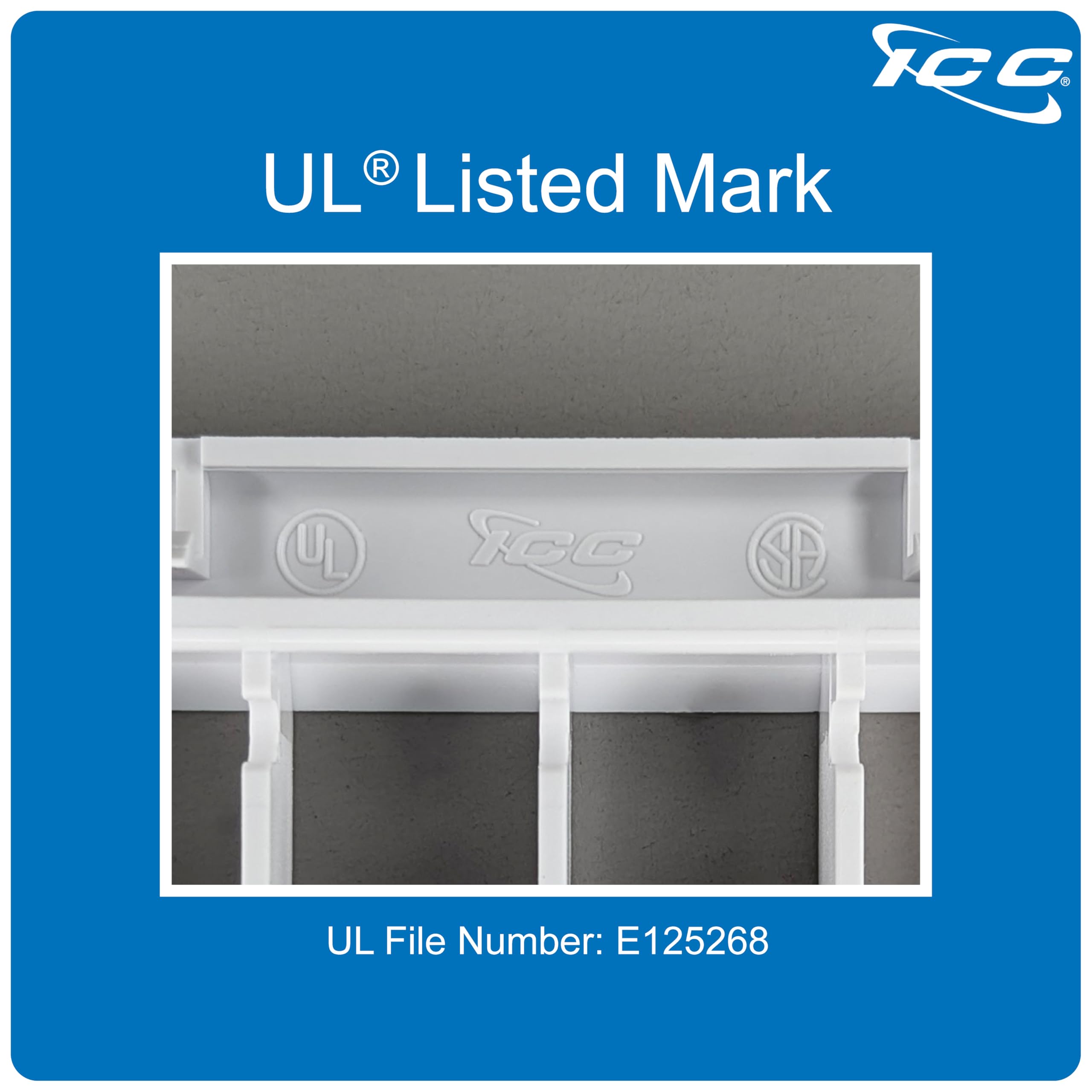 ICC Modular Furniture Faceplate with 4 Ports (1 Pack), TIA Cutout ...