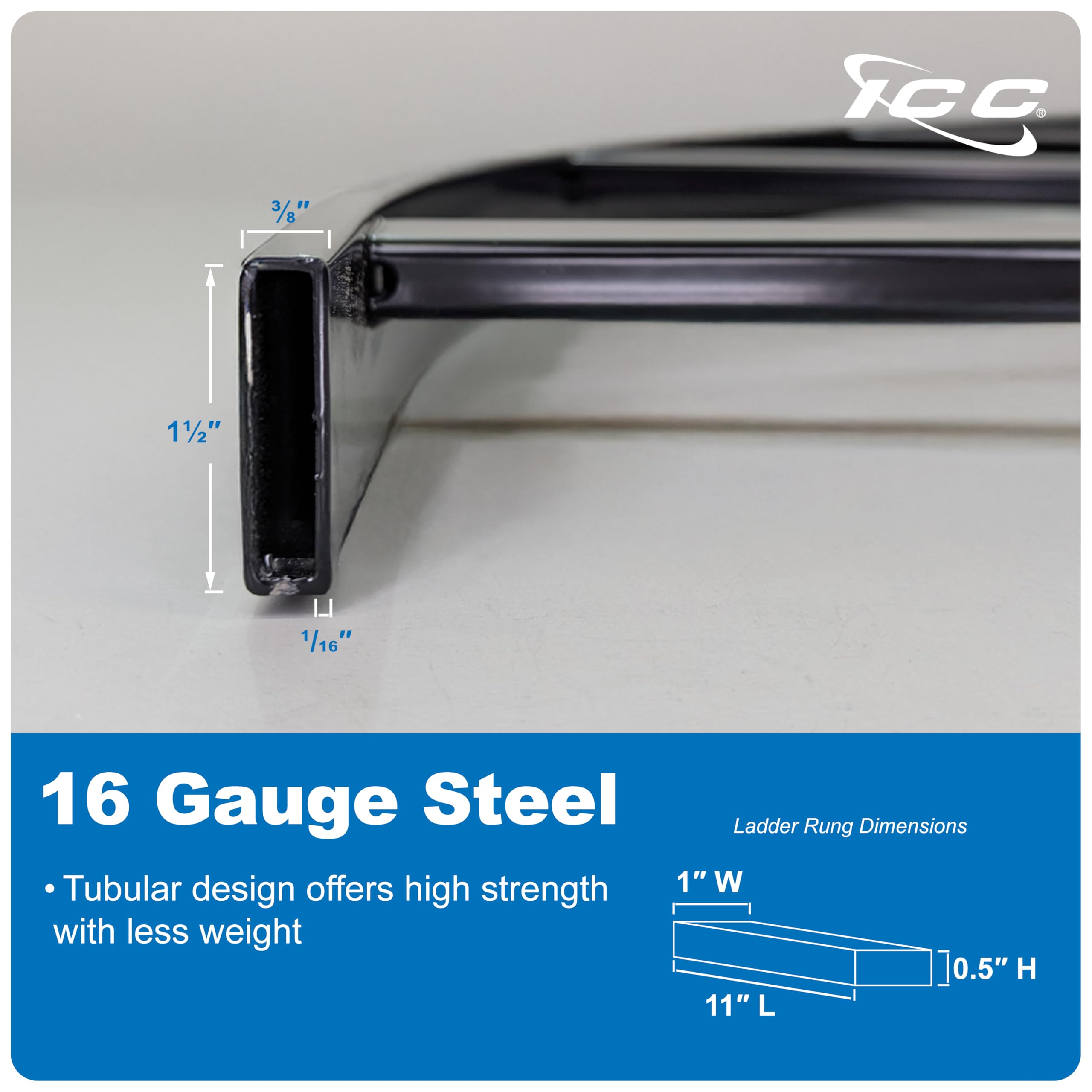 ICC Ladder Rack Cable Runway 90-Degree Flat Turn – 16-Gauge Steel ...