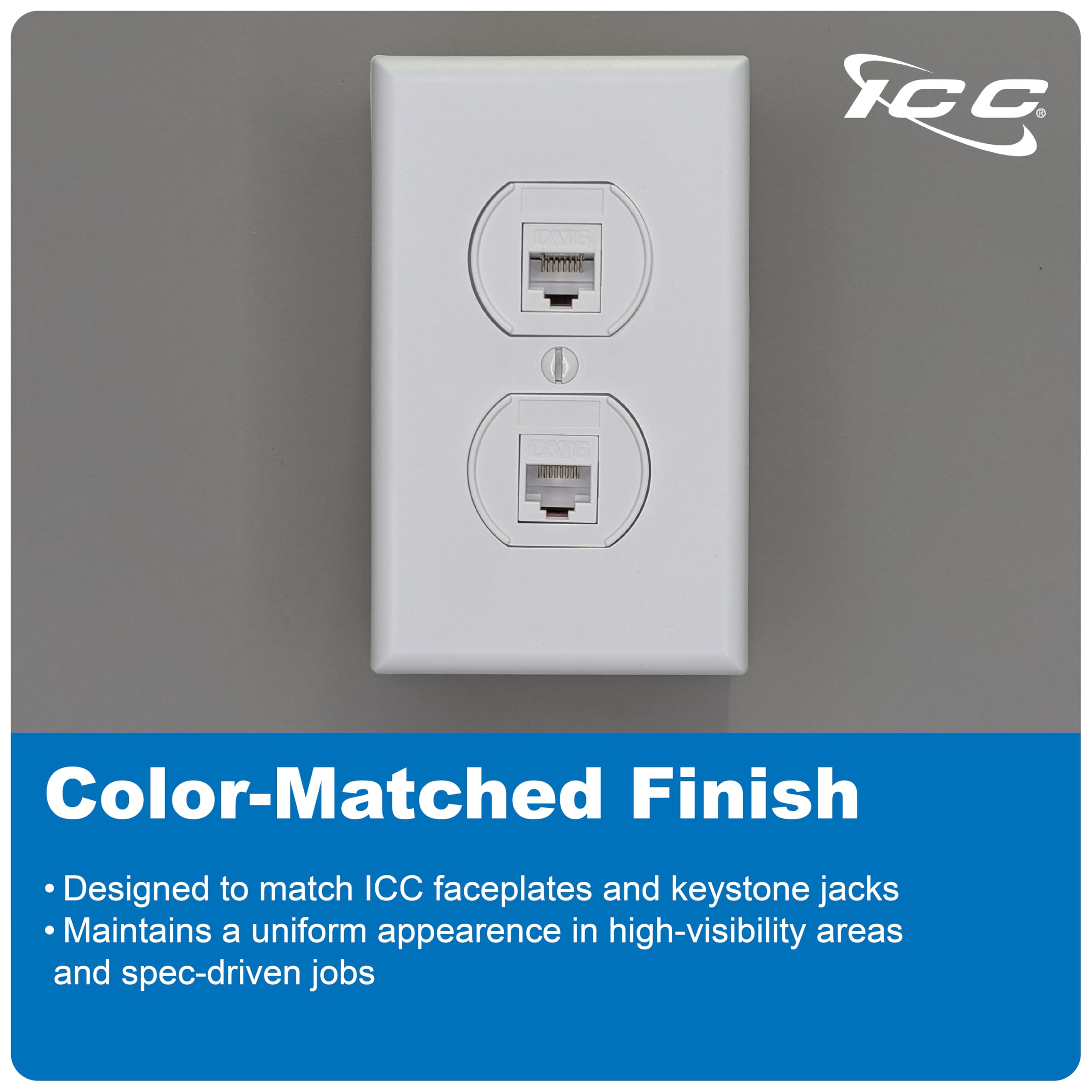 ICC 2-Port Electrical Insert, Duplex-Style Wall Plate Insert for ...