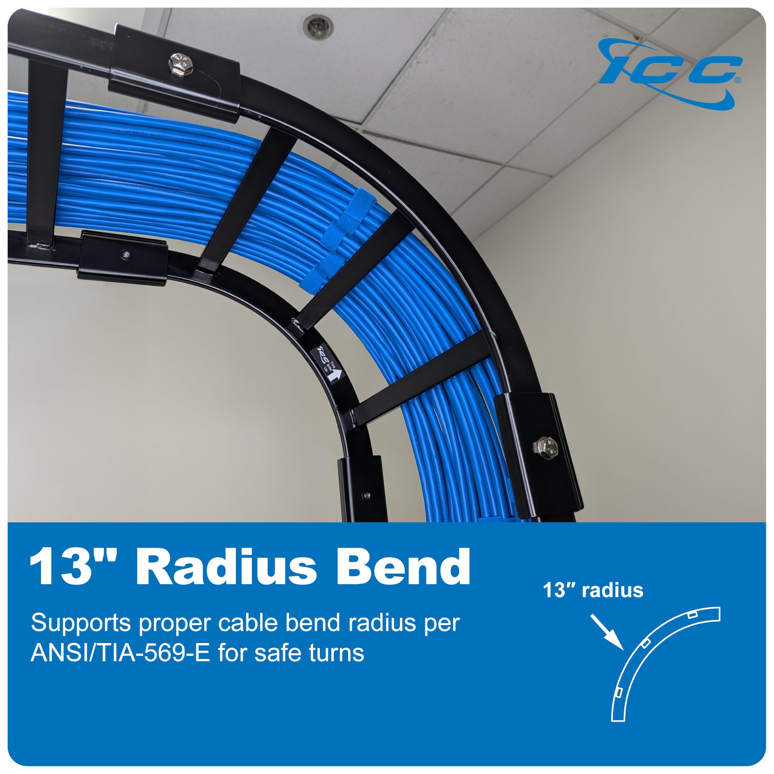 ICC Ladder Rack Cable Runway 90-Degree Outside Corner – 16-gauge Steel ...