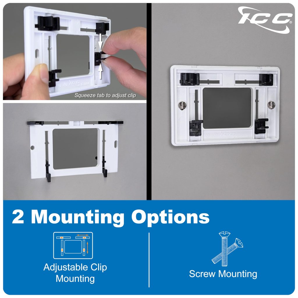 ICC Universal Modular Furniture Faceplate with 4 Ports (1 Pack ...