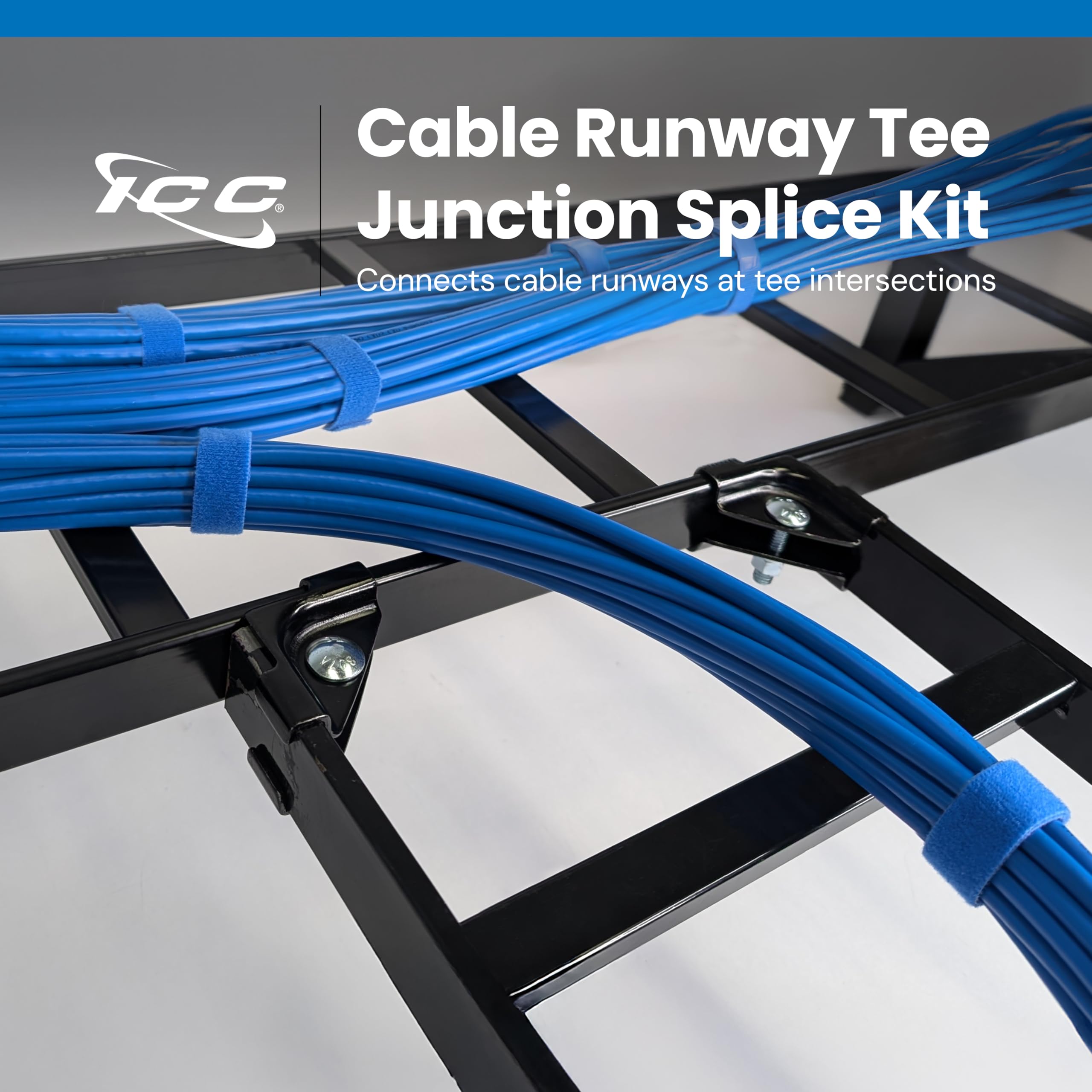 ICC Cable Runway Tee Junction Splice Kit – 2-Pack | Steel, Black Powder ...