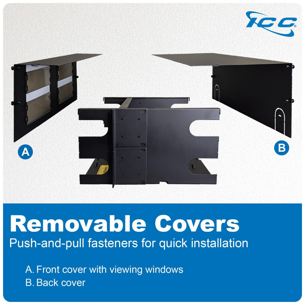 ICC 4U Fiber Optic Rack Mount Enclosure - 12 Slots for LGX Compatible ...