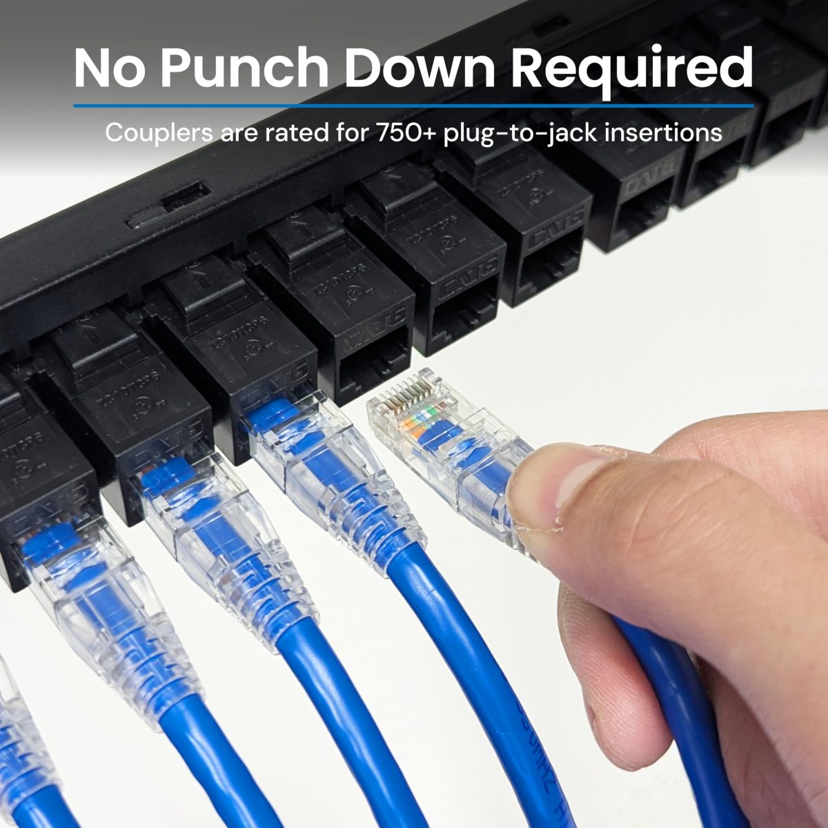 ICC CAT6 Feed-Through Patch Panel, 24 Port, 1U Rackmount, RJ45 Ethernet ...