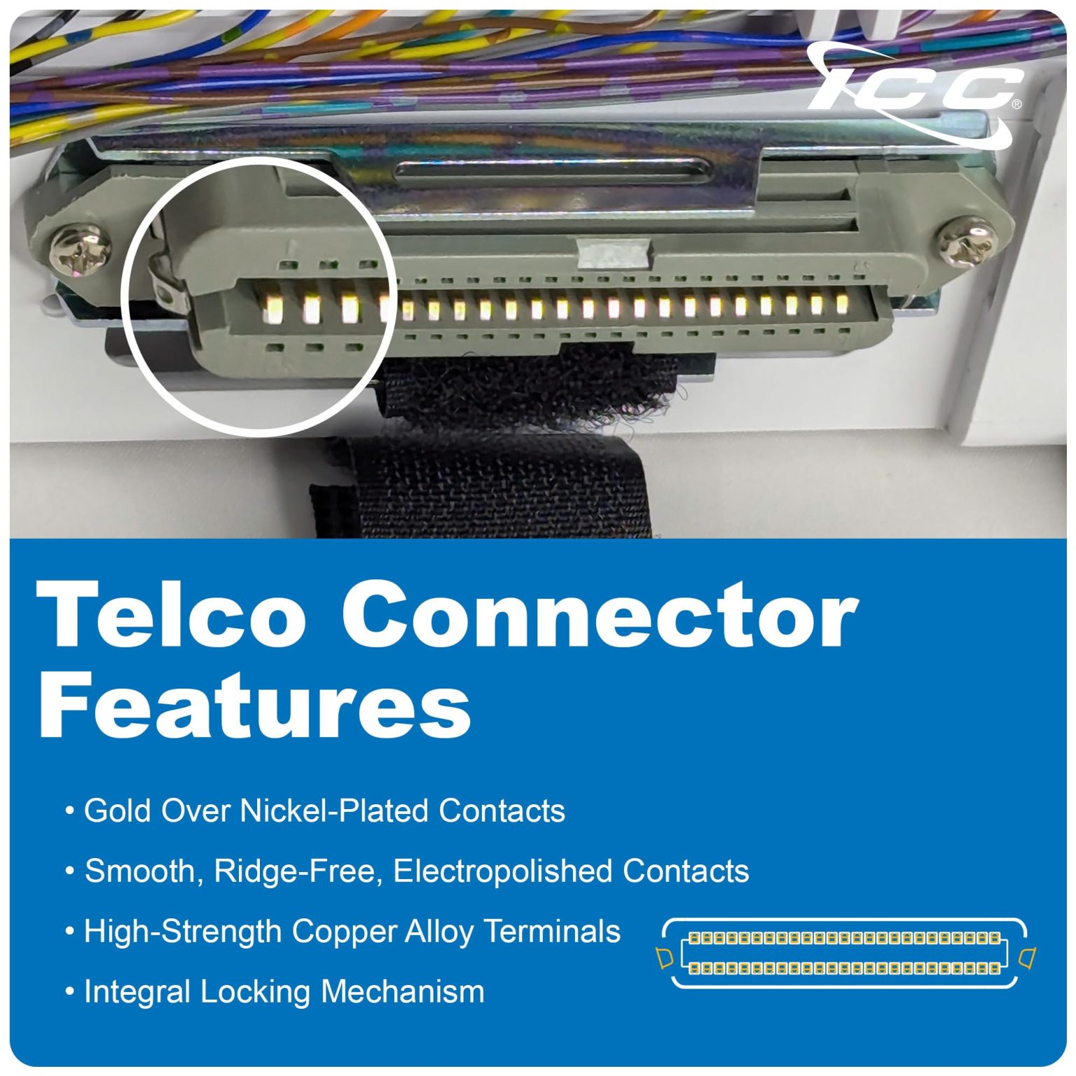ICC 66 Block Prewired with 89D Mounting Bracket & Cover, Punch Down ...