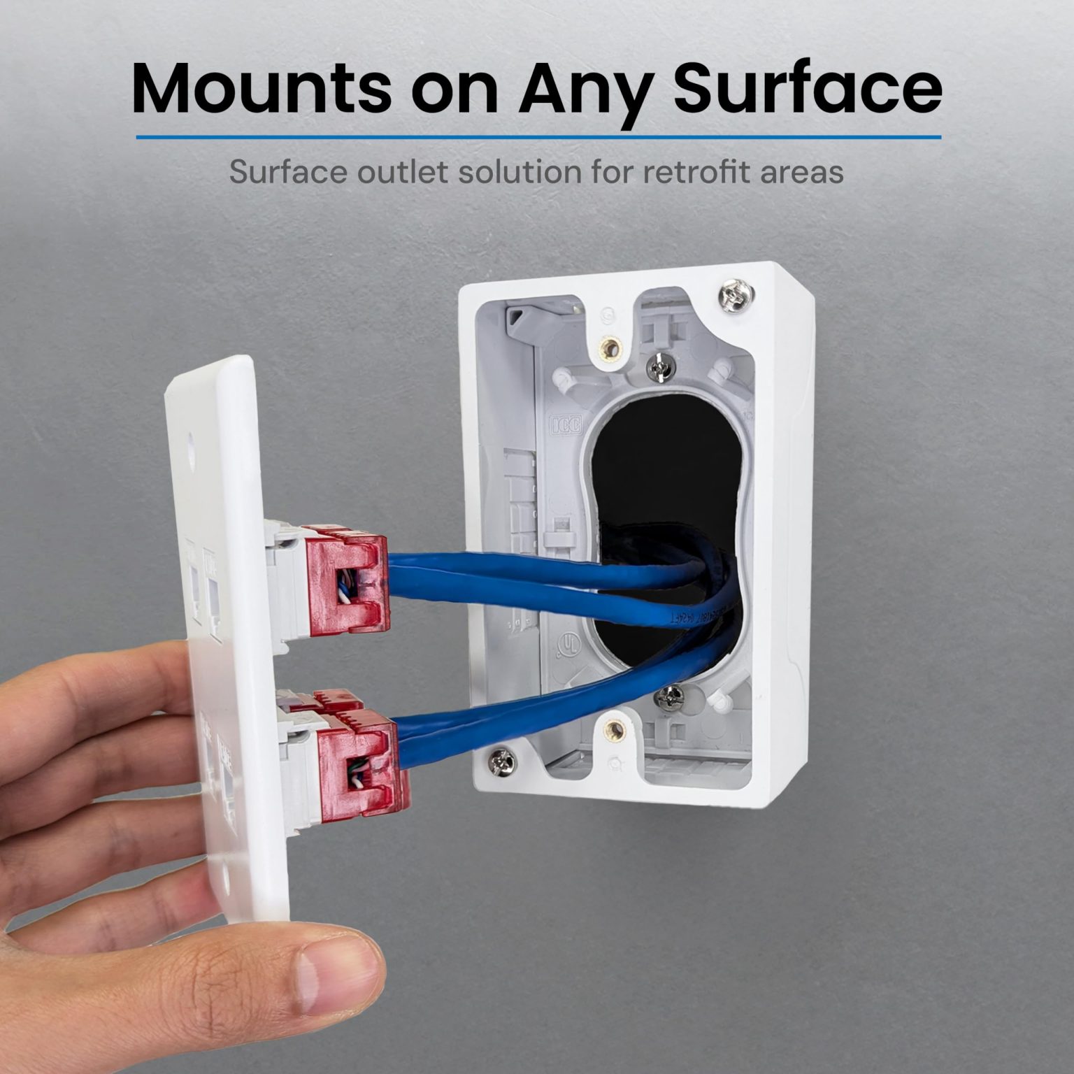 ICC Surface Mount Back Box Junction, Single Gang, Raceway Compatible ...