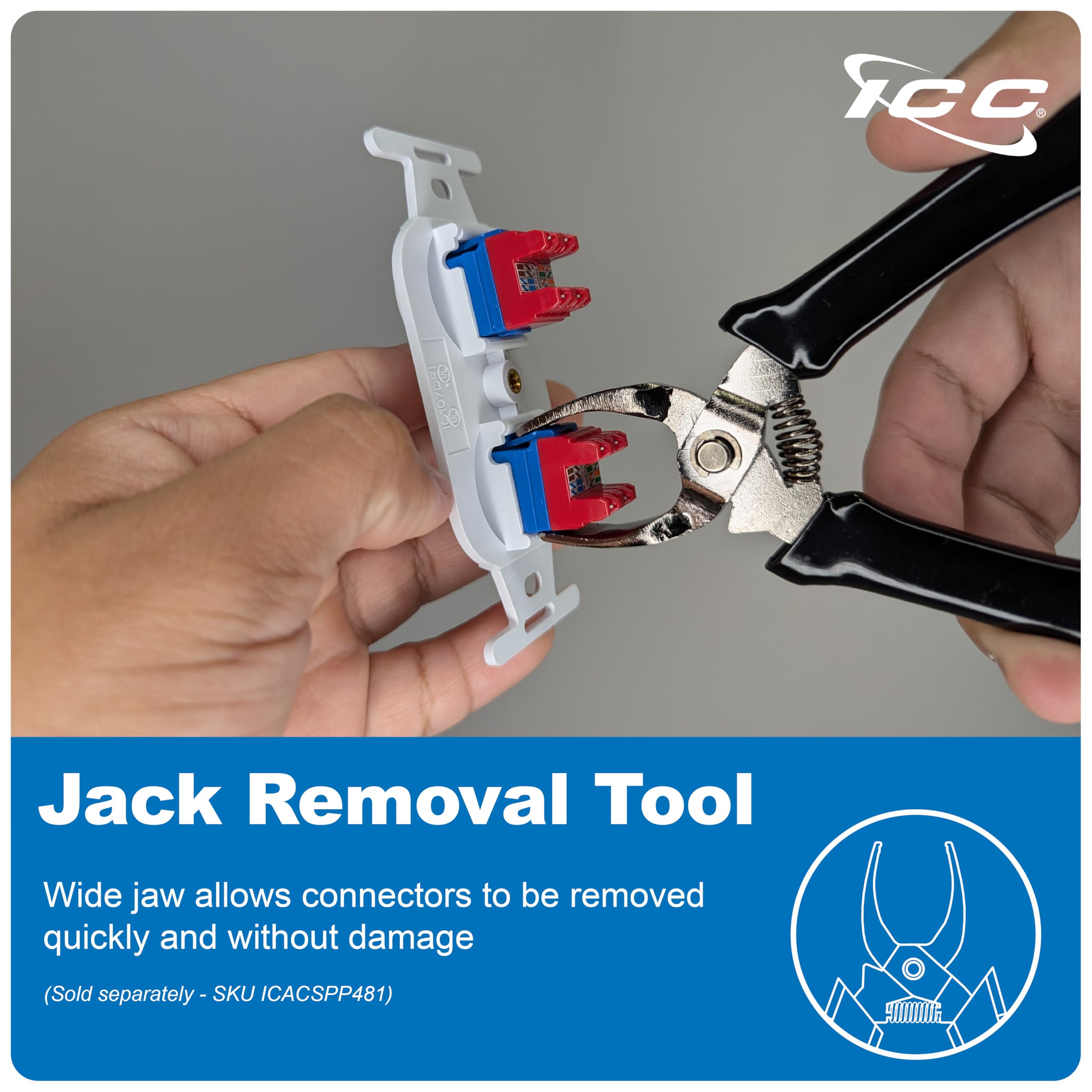 ICC 2-Port Electrical Insert, Duplex-Style Wall Plate Insert for ...