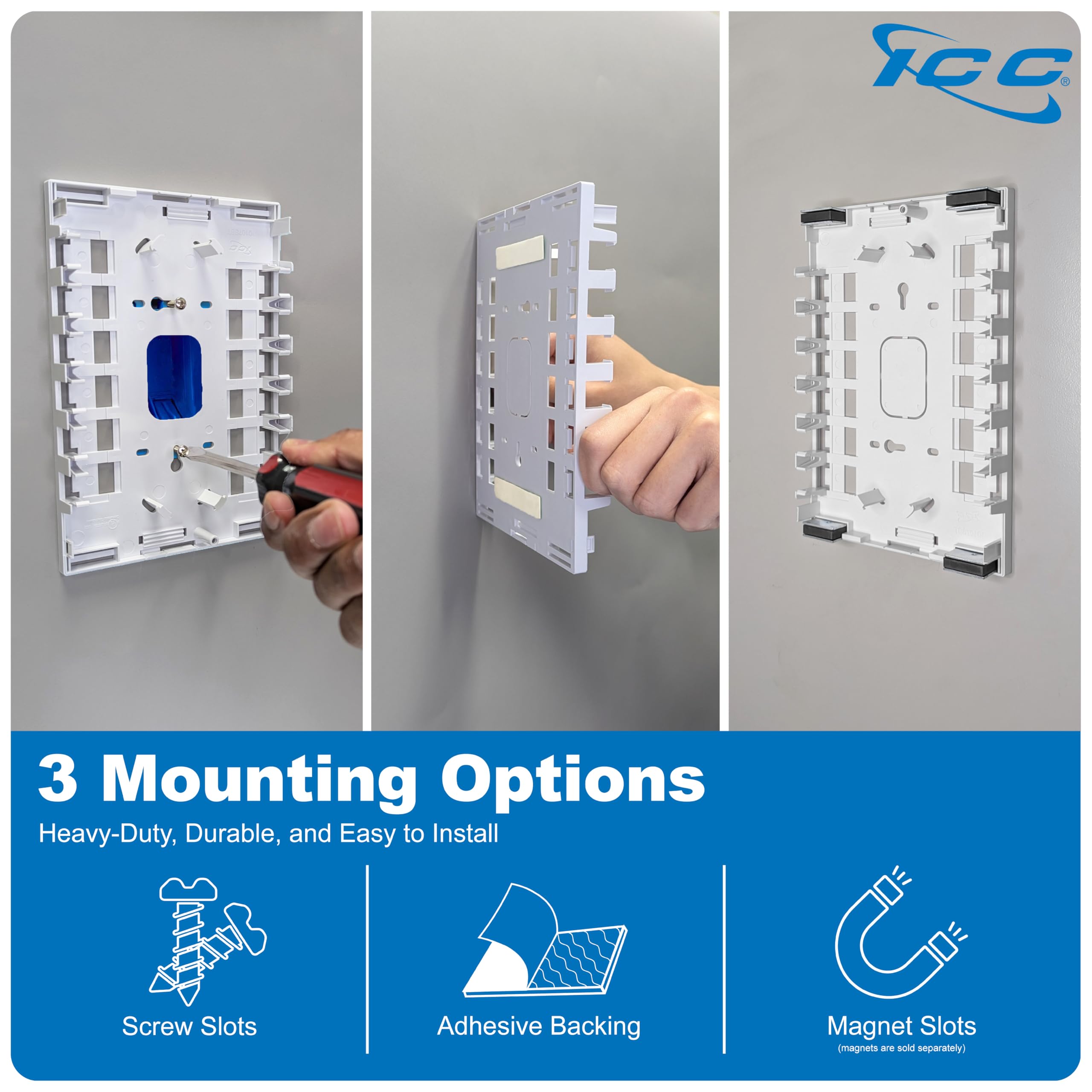ICC 12 Port Surface Mount Box, Works with Slim and Wide Profile ...