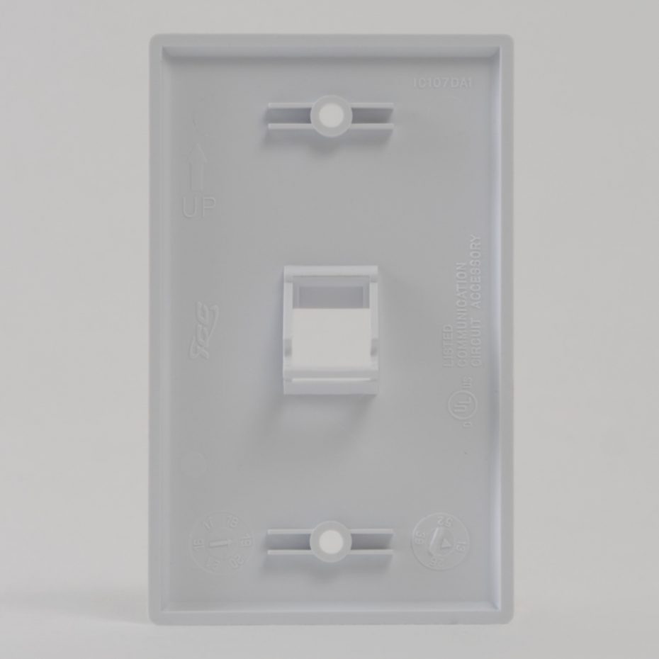 ICC Angled 1-Port Keystone Wall Plate, UL Listed, Durable ABS Plastic ...