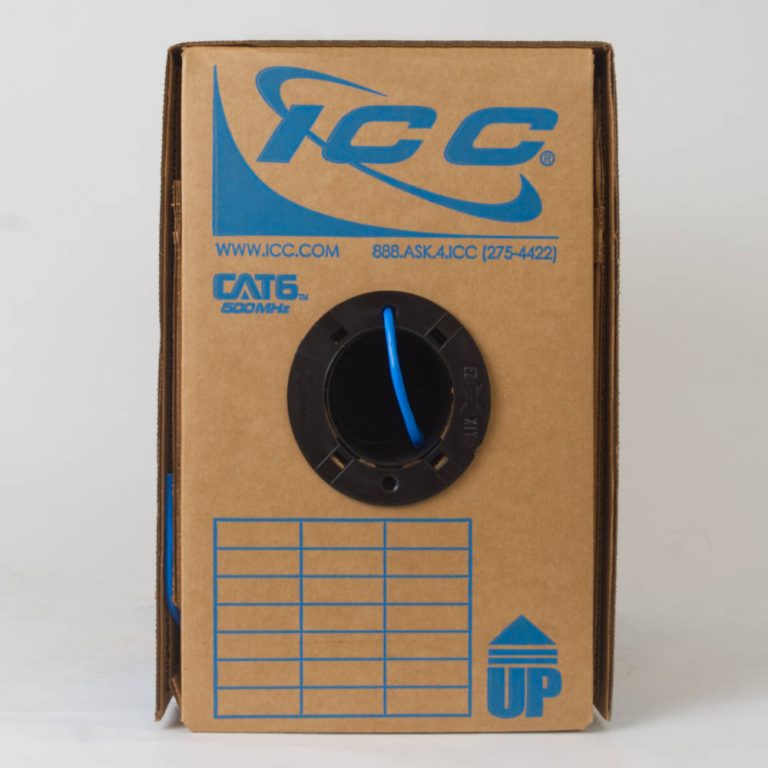 ICC Cat6 CMP Plenum 1000ft UTP 23AWG Solid Pure Copper, True Plenum ...