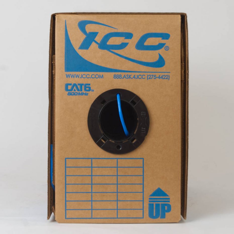 ICC Cat6 CMP Plenum 1000ft UTP 23AWG Solid Pure Copper, True Plenum ...