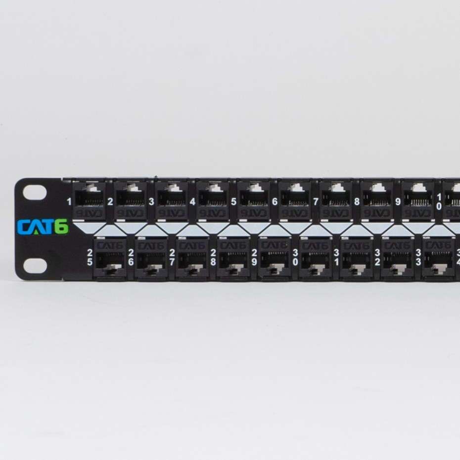 CAT6 Feed-Through Patch Panel with 48 Ports and 1 RMS - ICC