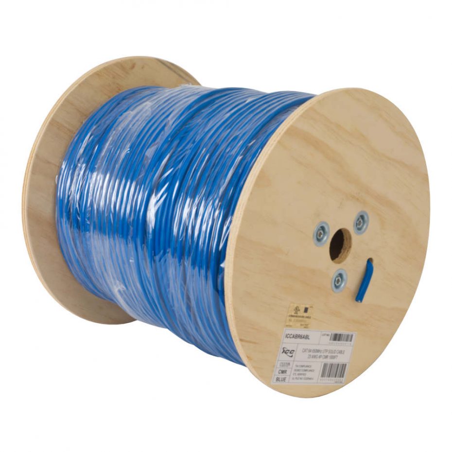 650MHz CAT6A Bulk Cable with 23 AWG UTP Solid Wires, CMR Jacket, 1000 ...