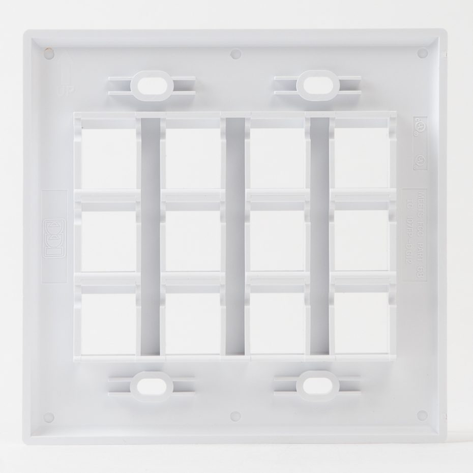 ICC 12-Port Keystone Wall Plate (1 Pack), UL Listed, Durable ABS ...