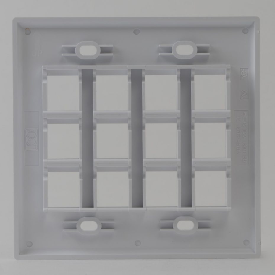 Classic Faceplate with 12 Ports for EZ®/HD Style in Double Gang - ICC