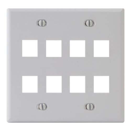 Classic Faceplate with 8 Ports for EZ®/HD Style in Double Gang - ICC