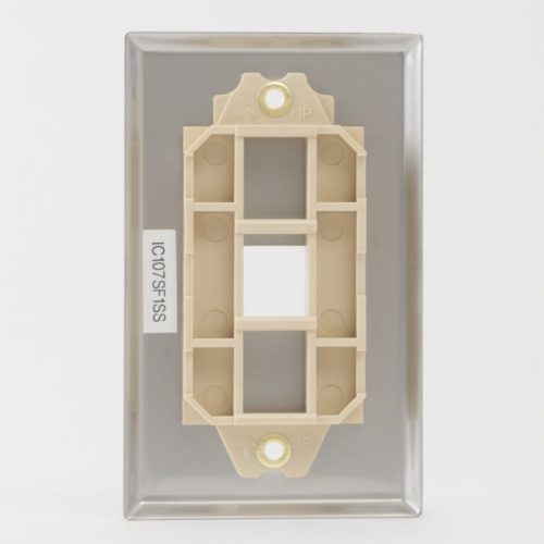 ICC 1-Port Keystone Wall Plate, UL Listed, Stainless Steel, Single Gang ...