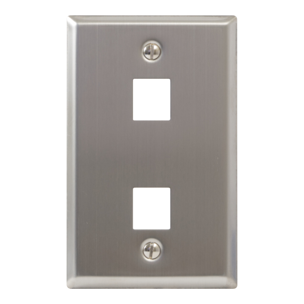 Classic Stainless Steel Faceplate with 2 Ports for EZ®/HD Style in ...