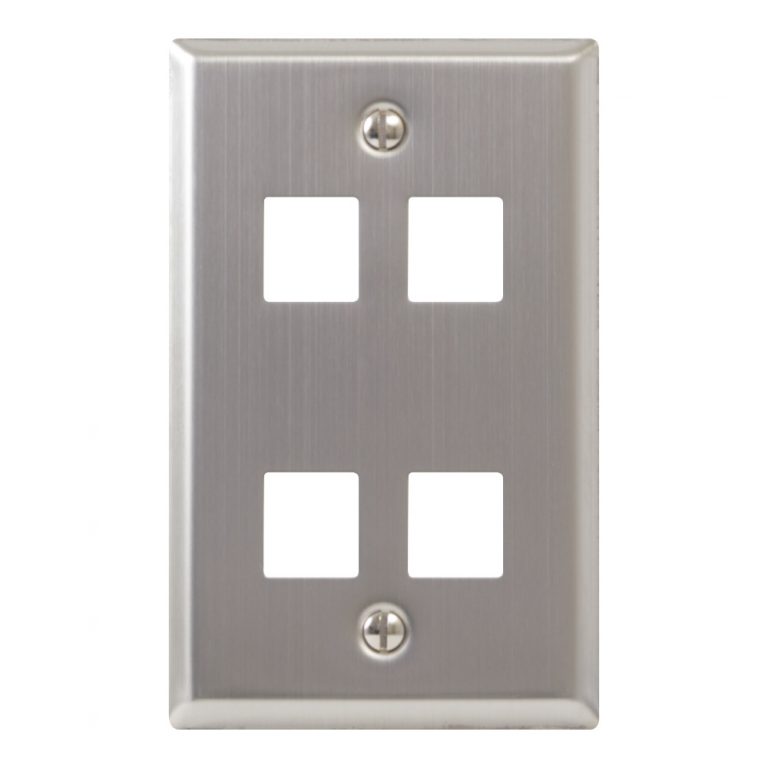 Classic Stainless Steel Faceplate with 4 Ports for EZ®/HD Style in ...