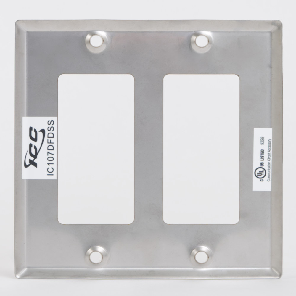 Decorex Stainless Steel Faceplate with 2 Insert Spaces in Double Gang - ICC
