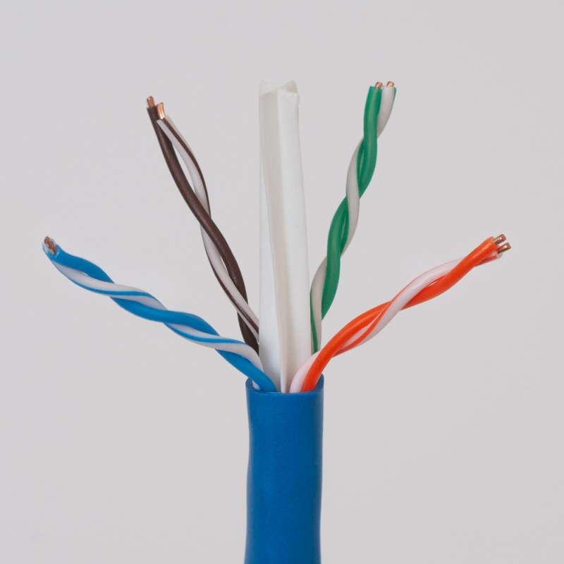 650MHz CAT6A Bulk Cable with 23 AWG UTP Solid Wires, CMP Jacket, 1000 ...