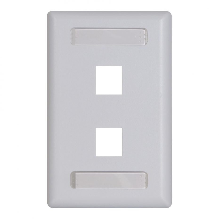 Station ID Faceplate with 2 Ports for EZ®/HD Style in Single Gang - ICC