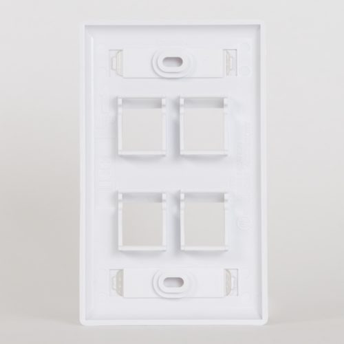 ICC Station ID Wall Plate with 4 Ports, Single Gang, UL Listed, ABS ...
