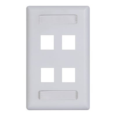 Station ID Faceplate with 4 Ports for EZ®/HD Style in Single Gang - ICC
