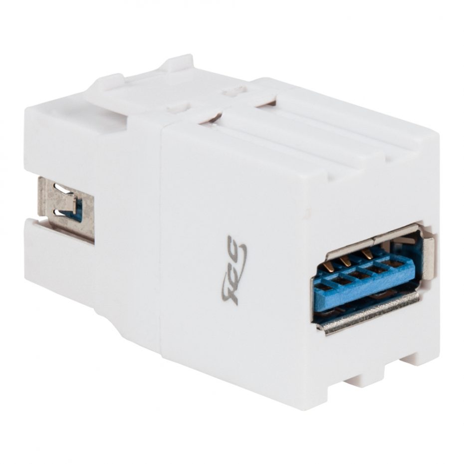 USB 3.0 Modular Coupler in White for HD Style - ICC