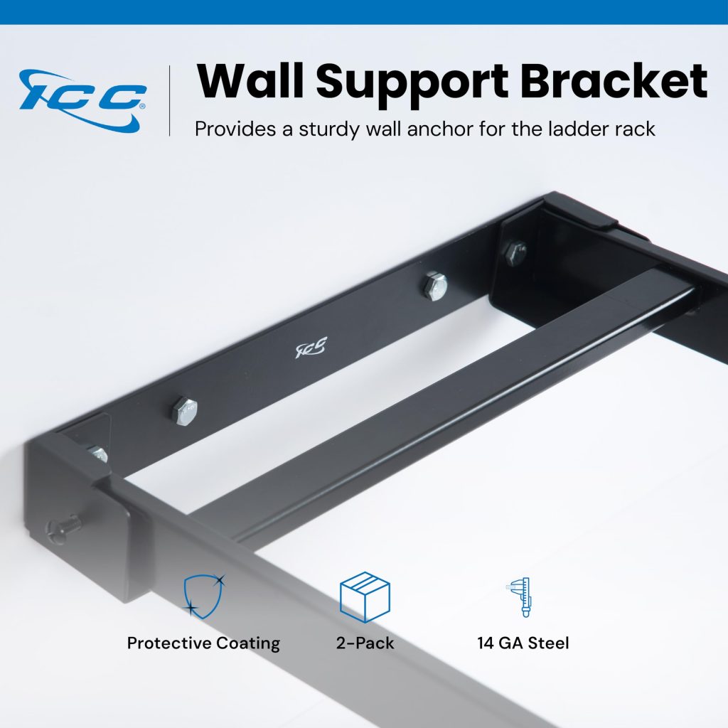 ICC Cable Runway Wall Support Bracket – 2-Pack | Steel, Black Powder ...