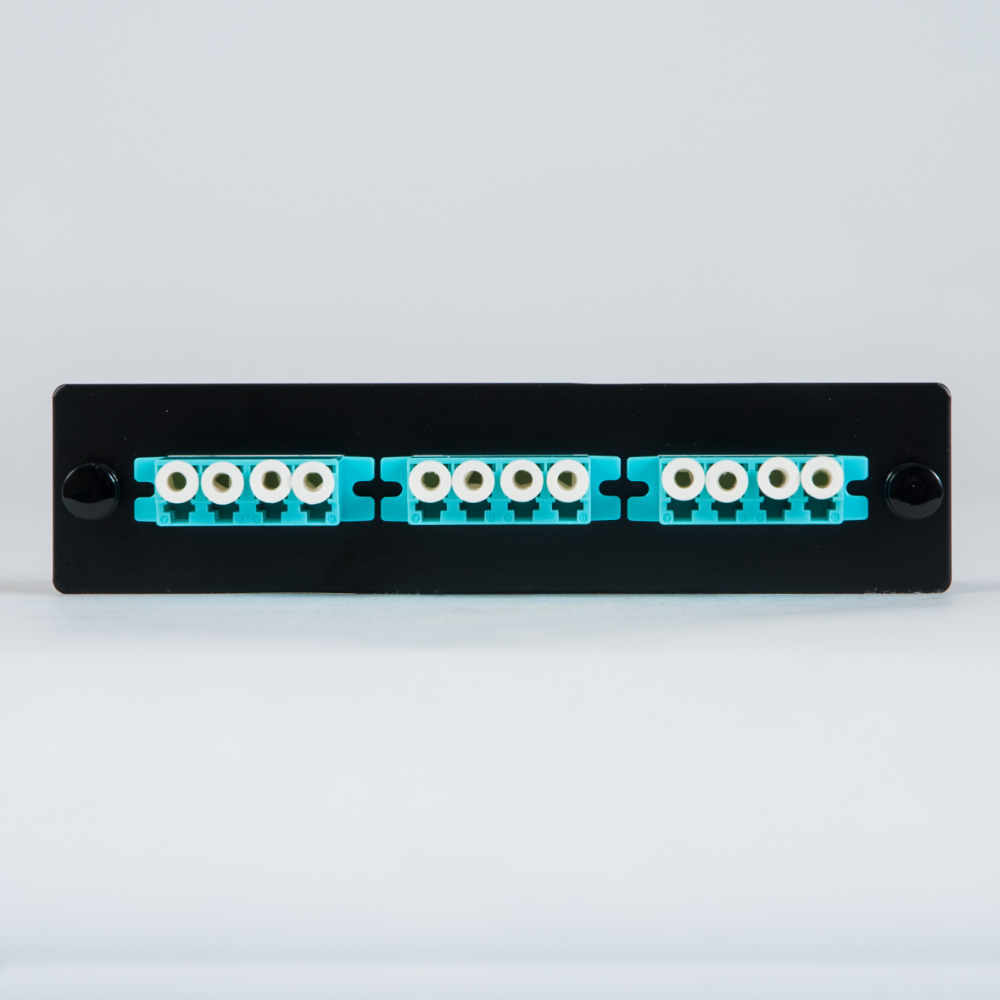 Classic LC-LC Fiber Optic LGX Compatible Adapter Panel with Aqua ...