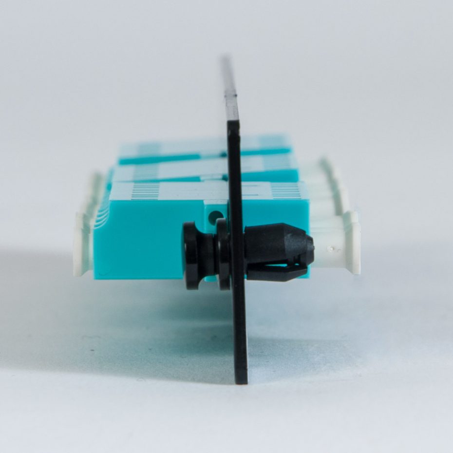 Classic LC-LC Fiber Optic LGX Compatible Adapter Panel with Aqua ...
