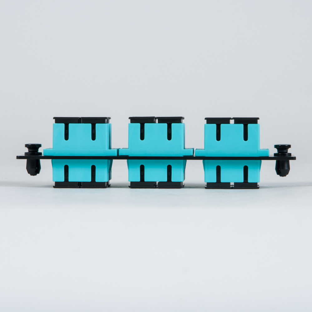 Classic SC-SC Fiber Optic LGX Compatible Adapter Panel with Aqua ...