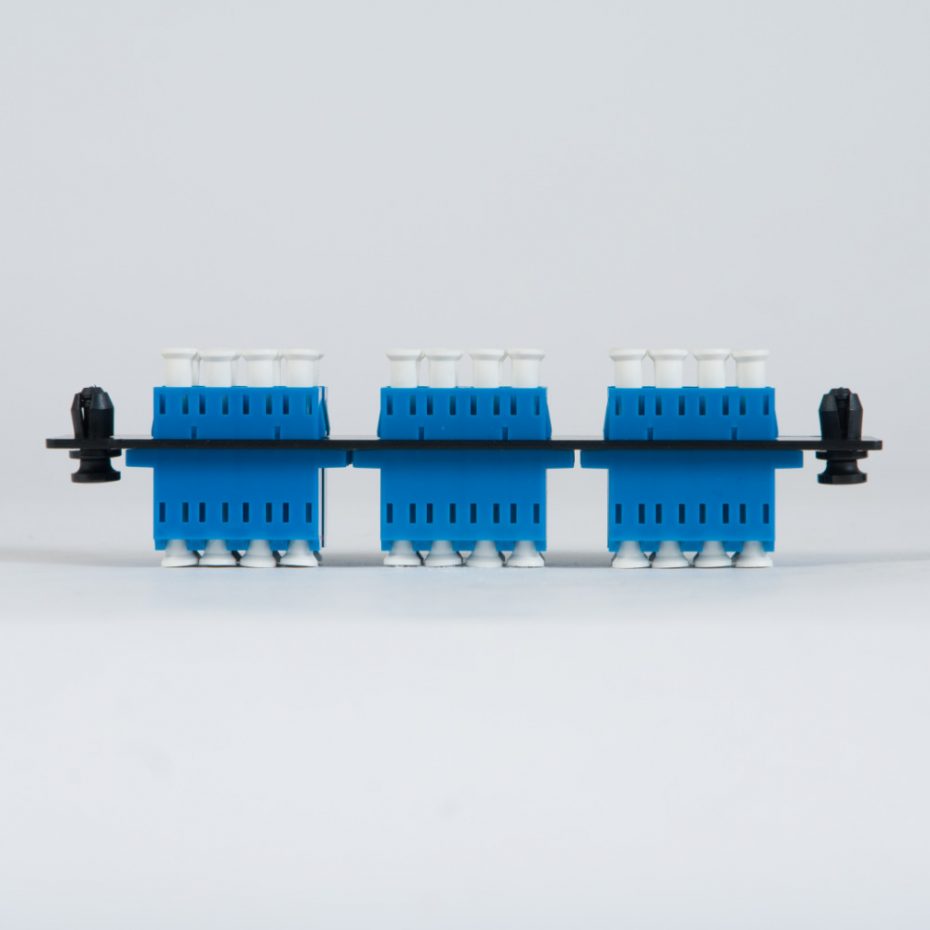 Classic LC-LC Fiber Optic LGX Compatible Adapter Panel with Blue ...