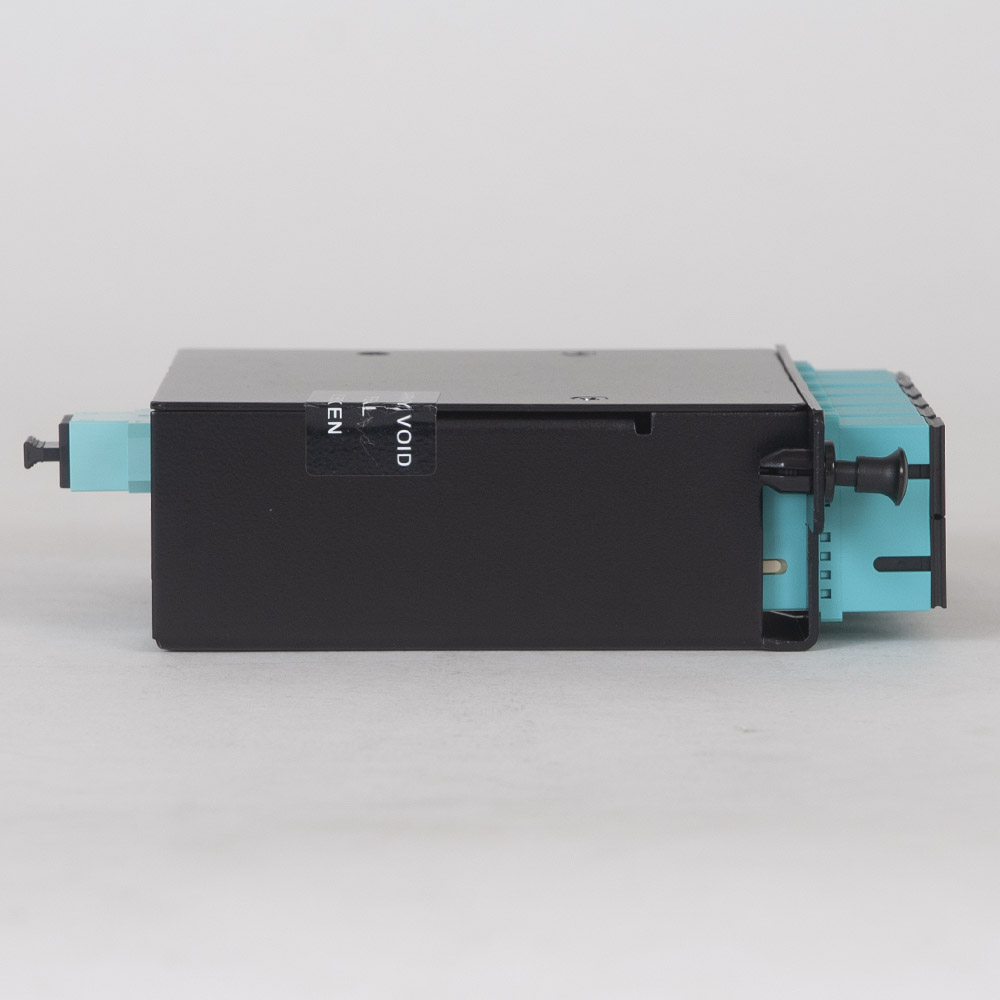 HD SC-MPO Fiber Optic Cassette with Aqua Multimode Adapters and 12 10G ...