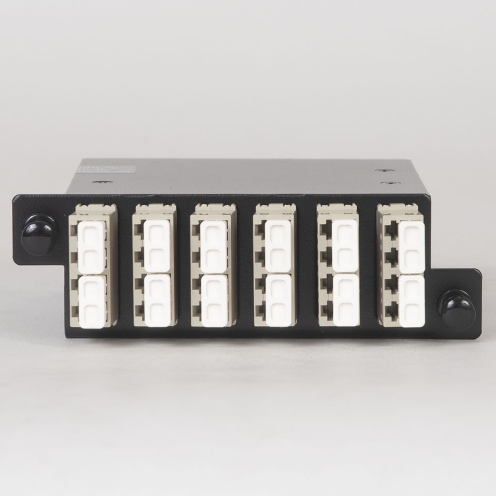 HD LC-MPO Fiber Optic Cassette with Beige Multimode Adapters and 24 OM1 ...