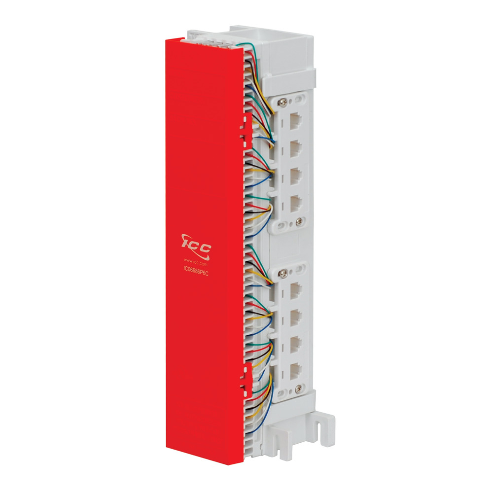 66 Wiring Block Pre-wired with 12 RJ45 8P8C Ports - ICC
