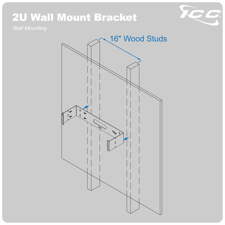 ICC Wall Mount Hinged Bracket, 2 RMS, 6″ Depth, 20 lbs Capacity, 19 ...